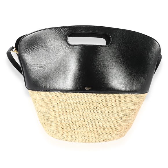 Celine | Bags | Celine Black Calfskin Raffia Basket Bag | Poshmark